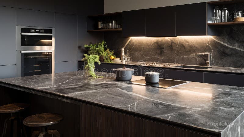 Countertop Dark Grey Marble Stock Illustration - Illustration of chic ...