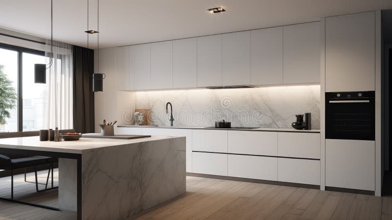 Countertop kitchen plan stock illustration. Illustration of appliances ...