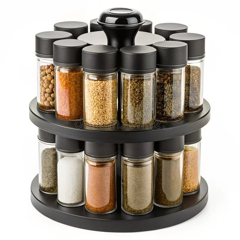 Countertop Spice Rack with Rotating Base Stock Illustration ...