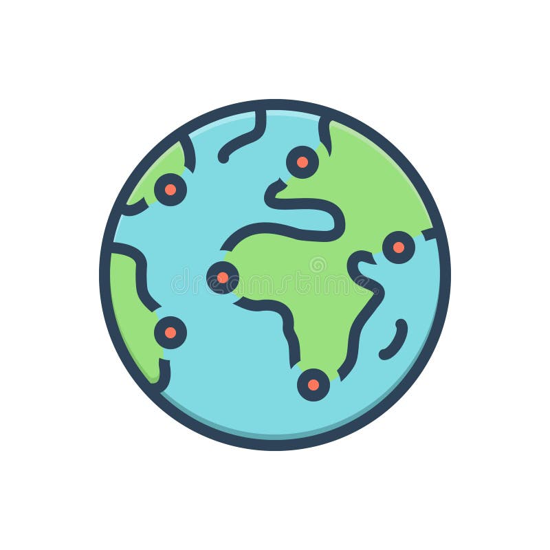 Color Illustration Icon for Counties, Territory and Region Stock ...