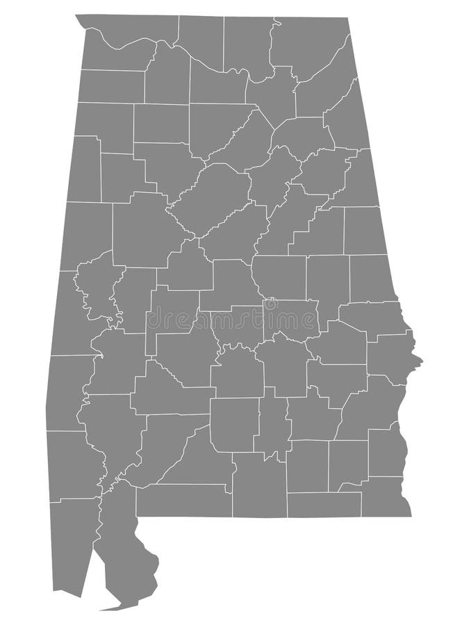 Alabama State Map Counties Stock Illustrations – 672 Alabama State Map ...