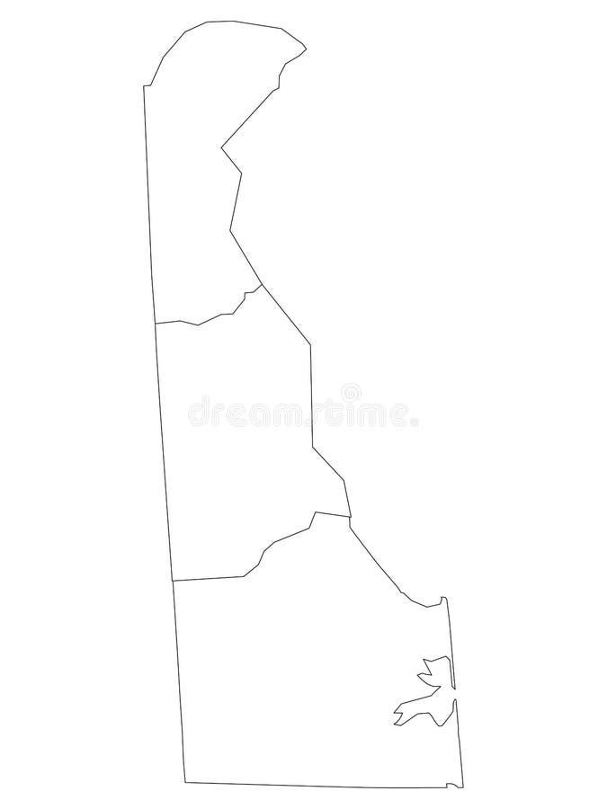 Delaware map by counties stock vector. Illustration of state - 9991105
