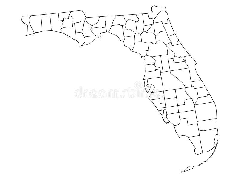 Florida Map by Counties in Various High Levels. Stock Illustration ...