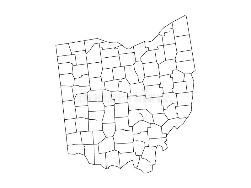 Ohio Counties Map stock vector. Illustration of ohio - 18617356