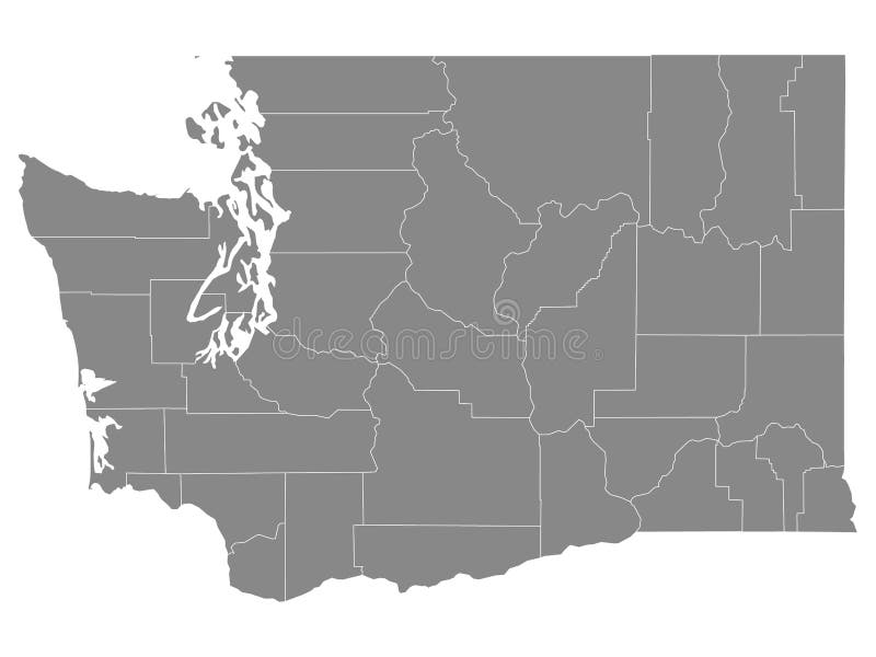 Counties Map of US State of Washington Stock Vector - Illustration of ...