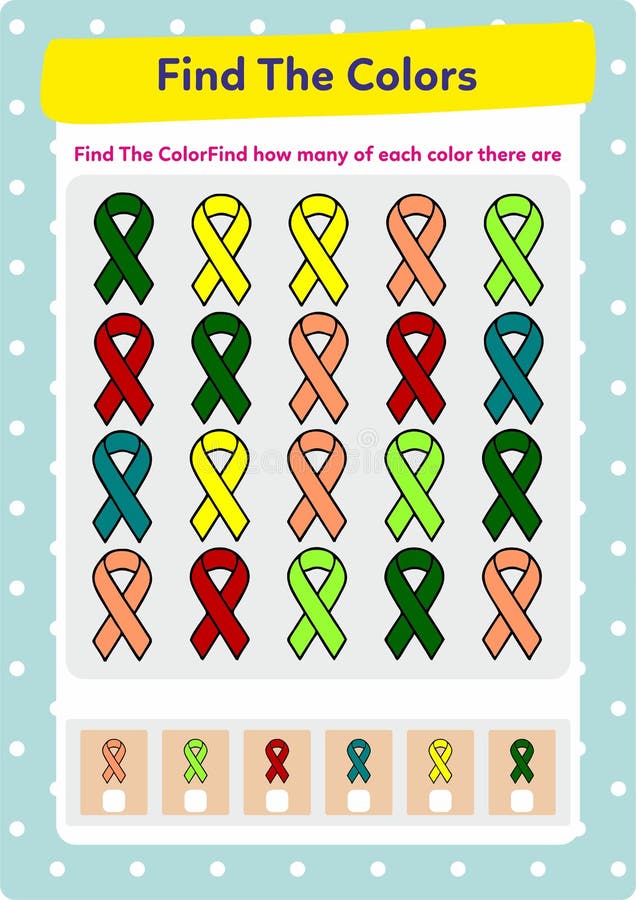 Counting Color and Write How Many. Stock Vector - Illustration of ...