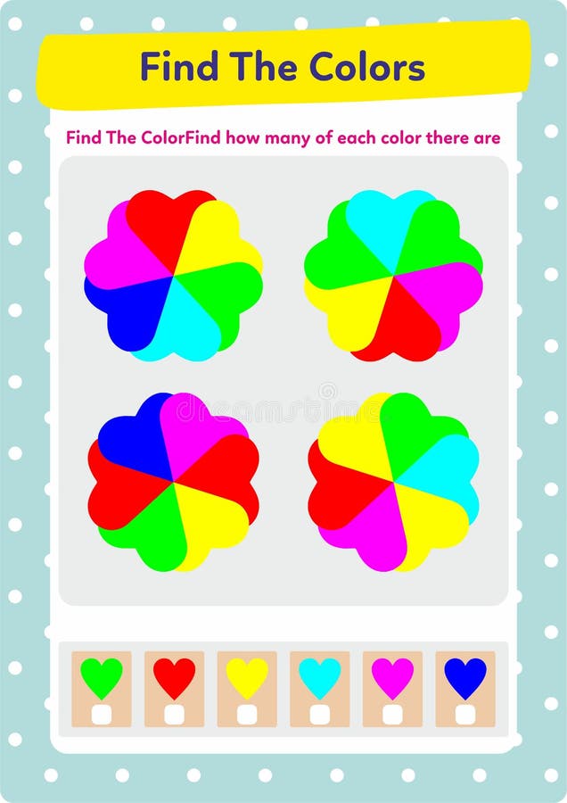 Counting Color and Write How Many. Stock Vector - Illustration of ...