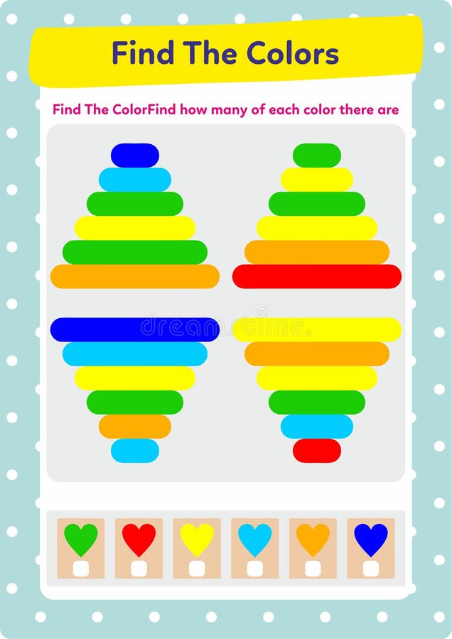 Counting Color and Write How Many. Stock Vector - Illustration of ...