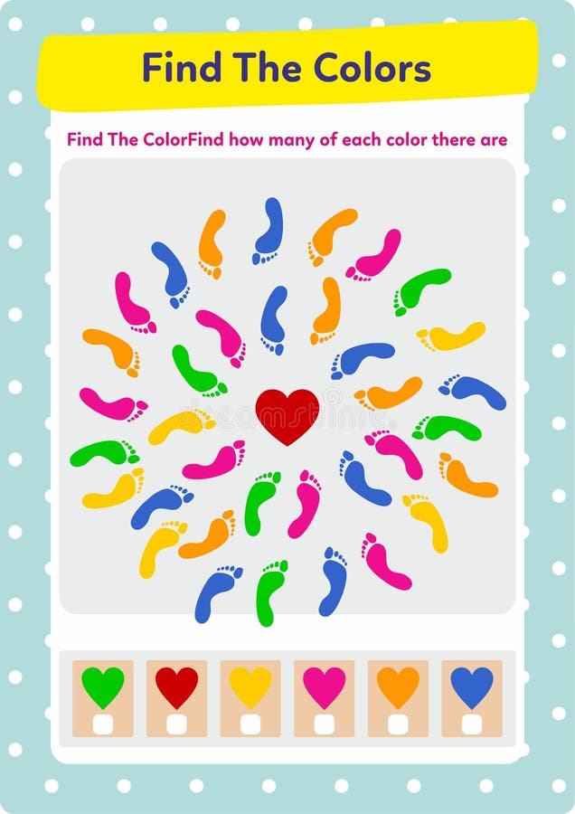 Counting Color and Write How Many. Stock Vector - Illustration of ...