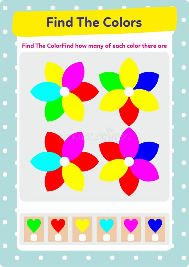 Counting Color and Write How Many. Stock Vector - Illustration of paper ...