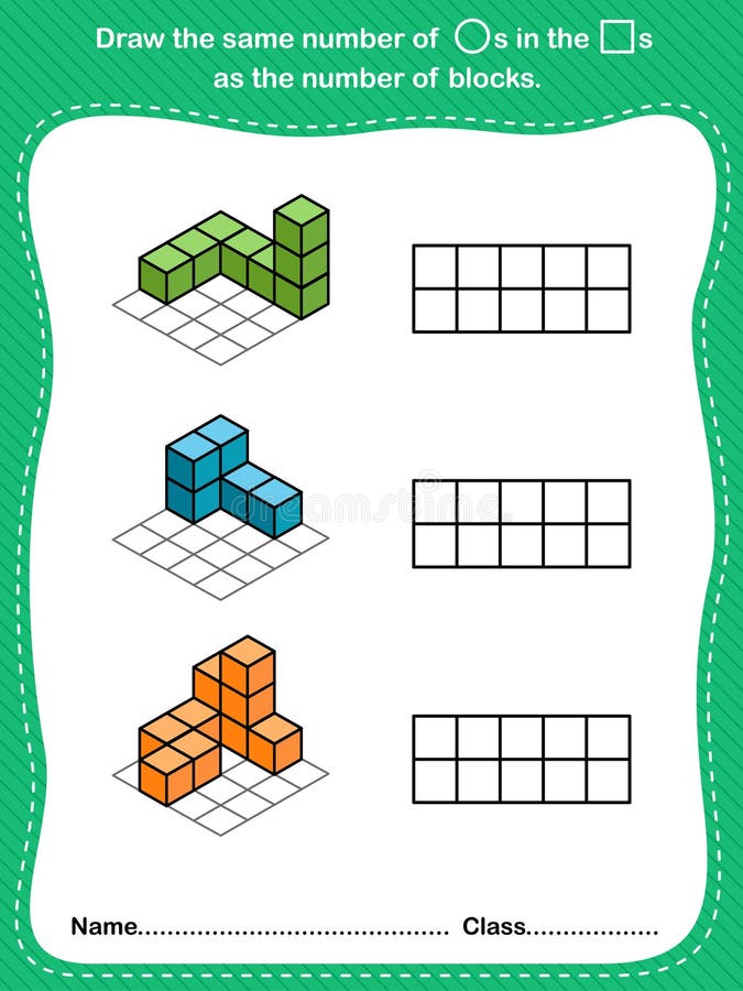 Counting Cubes - Worksheet for Education Stock Illustration ...