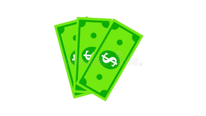 Counting Dollar Notes Motion Graphics with Plain White Background Stock ...