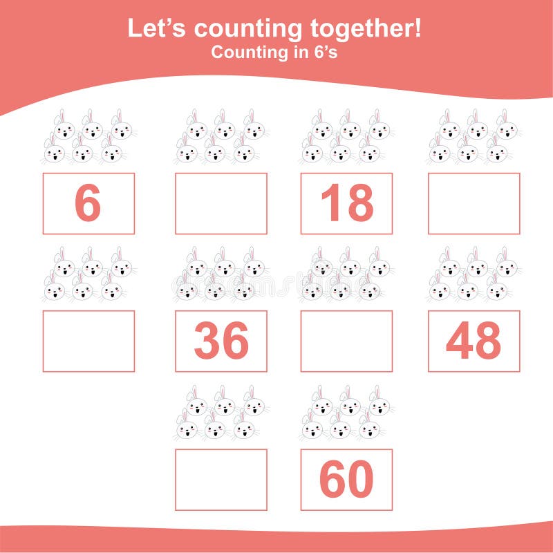 Counting in 6 stock vector. Illustration of worksheet - 244683511