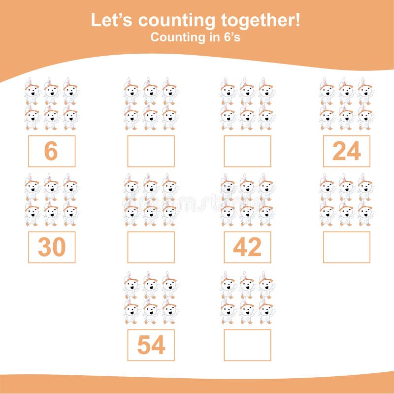 Counting in 6 stock vector. Illustration of kids, preschool - 244683512