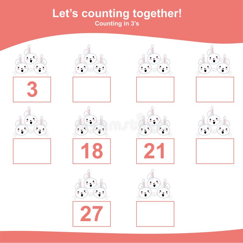 Counting in 3 stock vector. Illustration of collection - 244638508