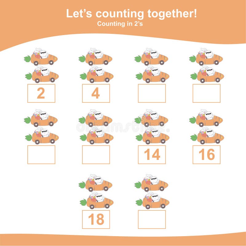 Counting in 2 stock vector. Illustration of kindergarten - 244638290