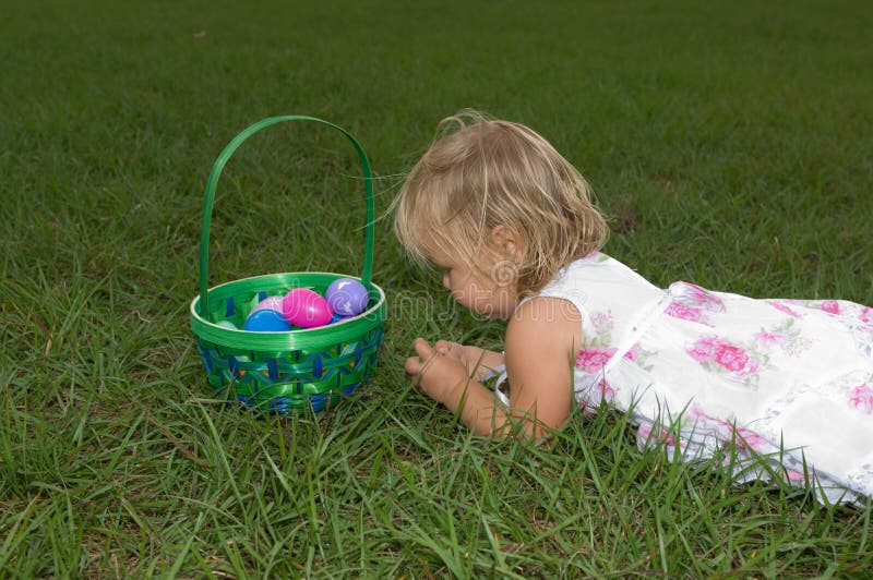 Counting Easter Eggs stock image. Image of spring, little - 7131215
