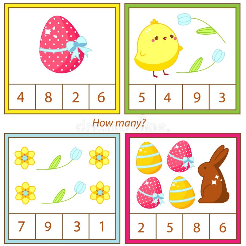 Counting Educational Children Game, Kids Activity. How Many Objects ...