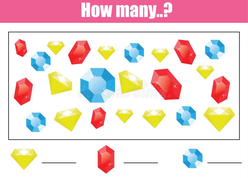 Counting Educational Children Game, Kids Activity. How Many Objects ...