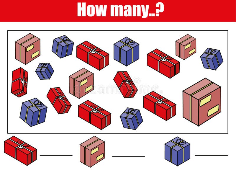 Counting Educational Children Game, Kids Activity. How Many Objects ...