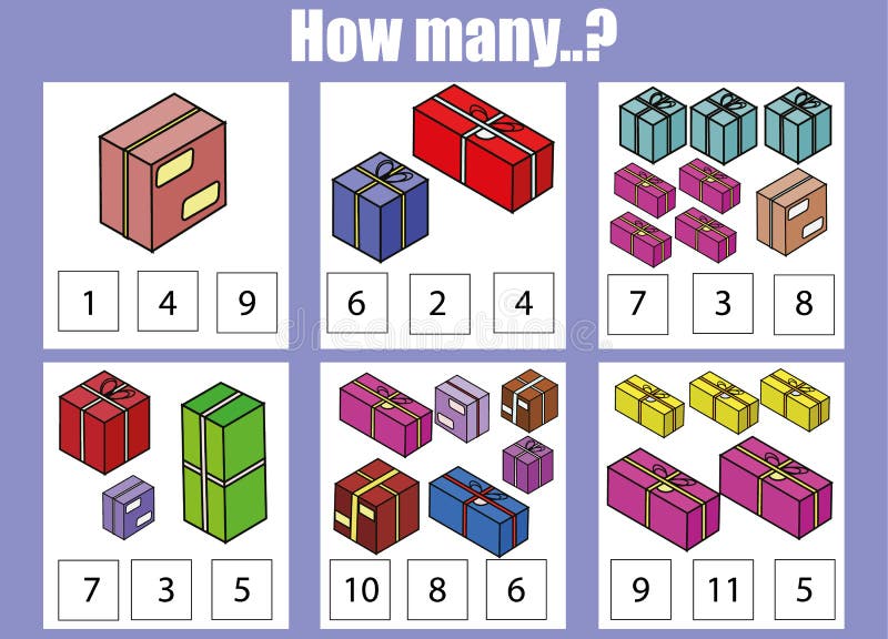 Counting Educational Children Game, Kids Activity. How Many Objects ...