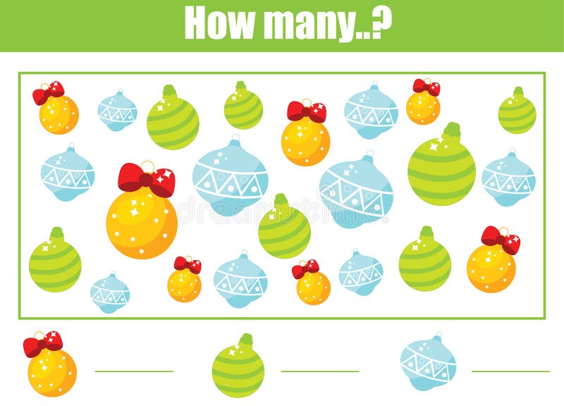Counting Educational Children Game, Kids Activity. How Many Objects ...