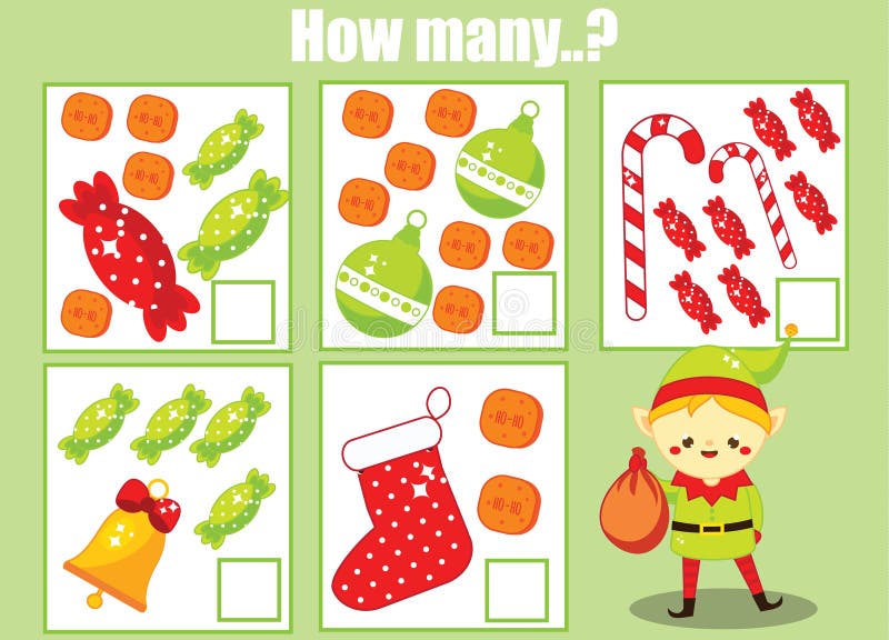 Counting Educational Children Game, Kids Activity. How Many Objects ...