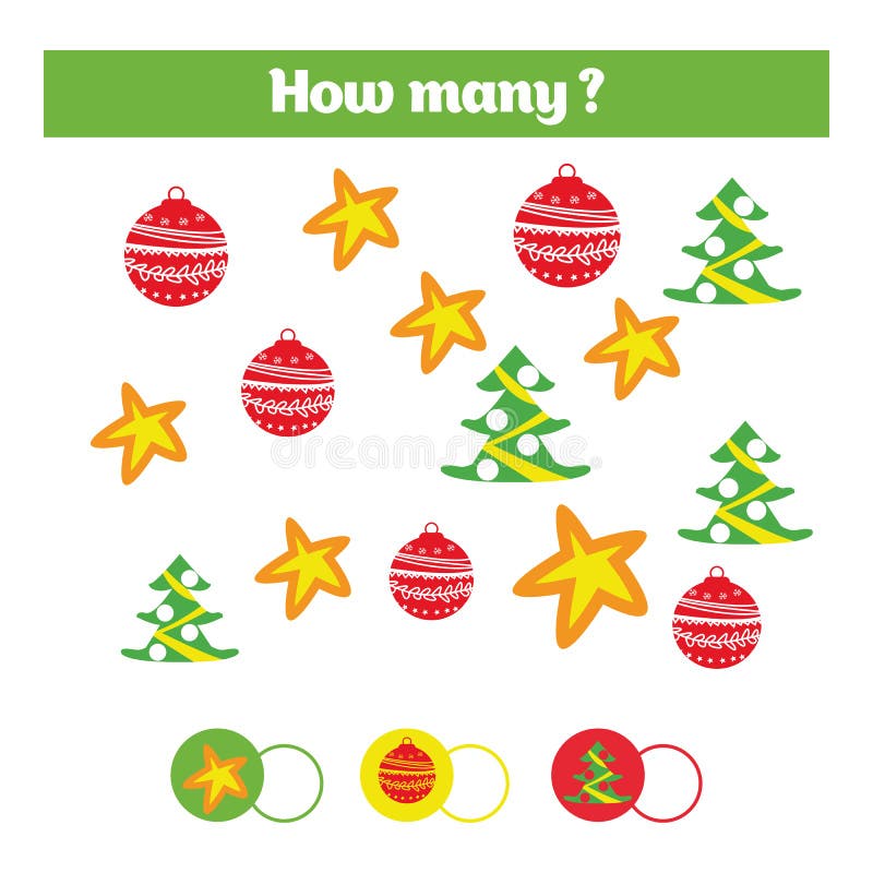 Counting Educational Children Game, Kids Activity Sheet. How Many ...