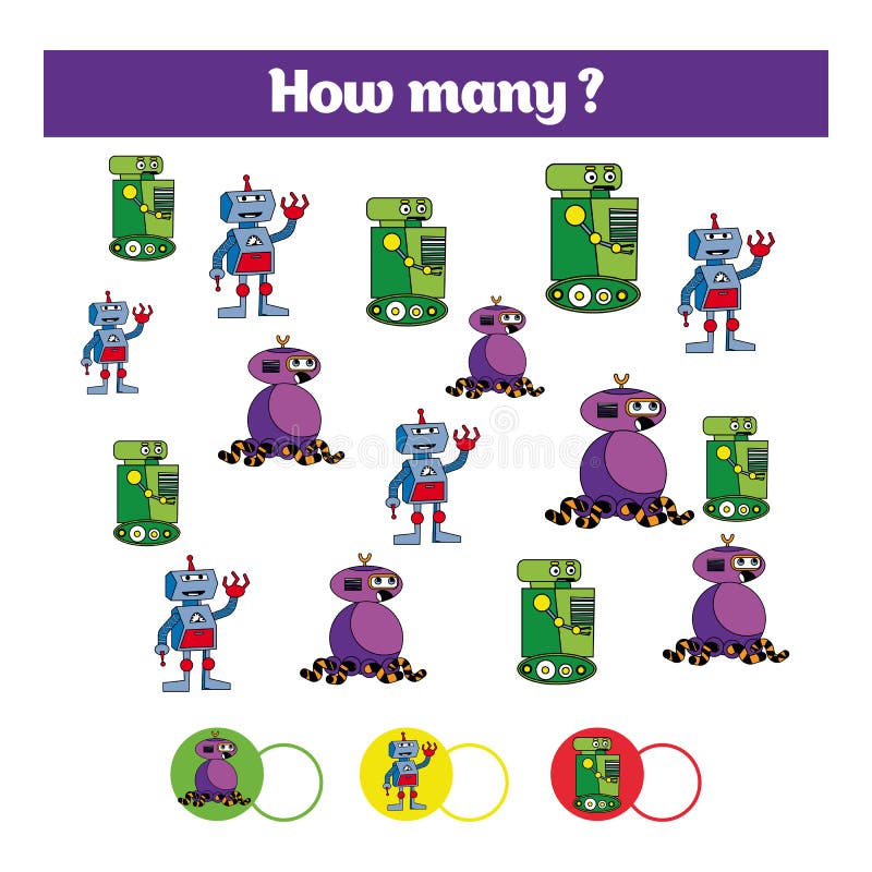 Counting Educational Children Game, Kids Activity Sheet. How Many ...