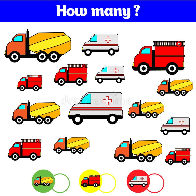 Counting Educational Children Game, Kids Activity Sheet. How Many ...