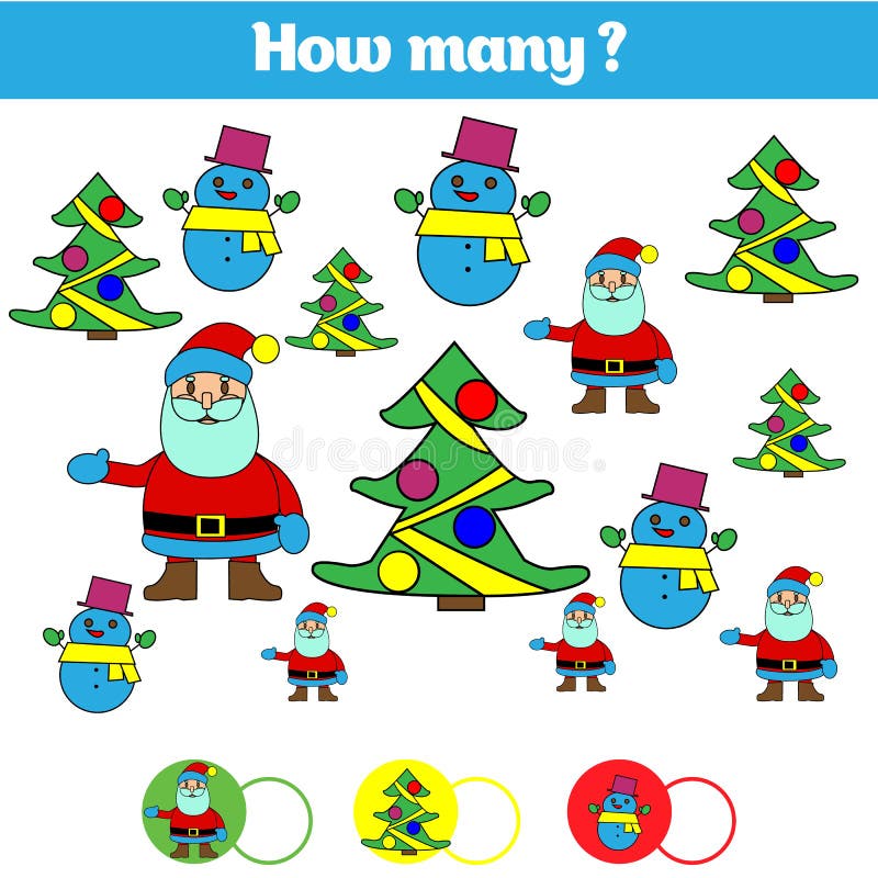 Counting Educational Children Game, Kids Activity Sheet. How Many ...