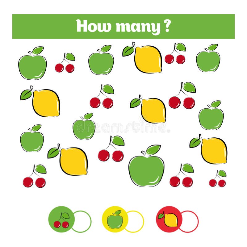 Counting Educational Children Game, Kids Activity Sheet. How Many ...