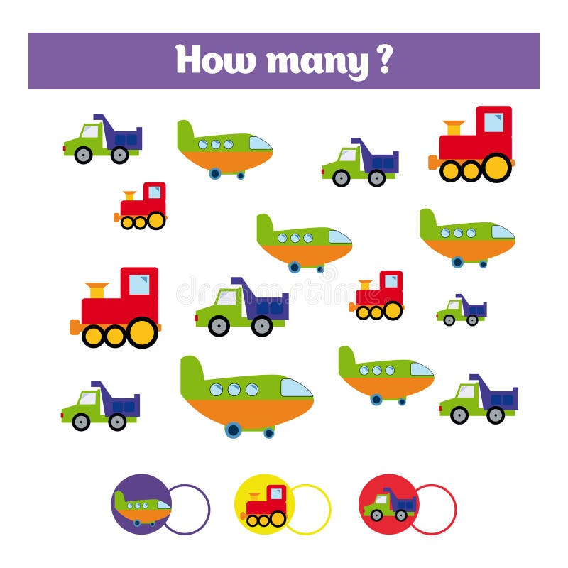 Counting Educational Children Game, Kids Activity Sheet. How Many ...