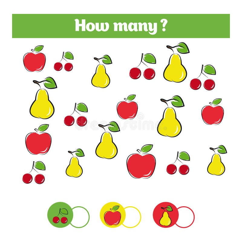 Counting Educational Children Game, Kids Activity Sheet. How Many ...