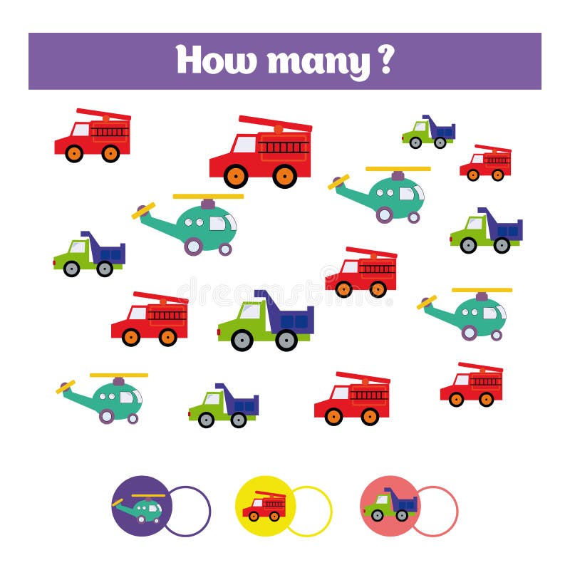 Counting Educational Children Game, Kids Activity Sheet. How Many ...
