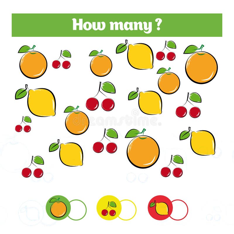 Counting Educational Children Game, Kids Activity Sheet. How Many ...