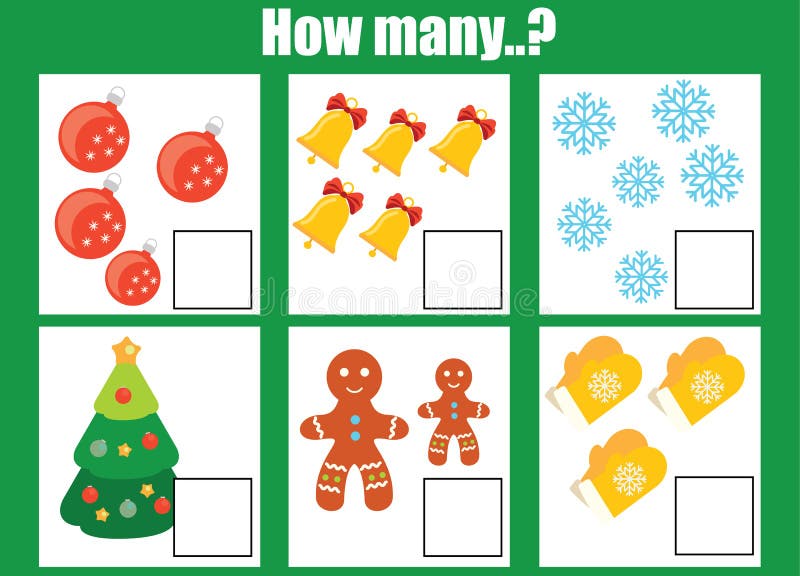 Counting Educational Children Game, Kids Activity Worksheet. How Many ...