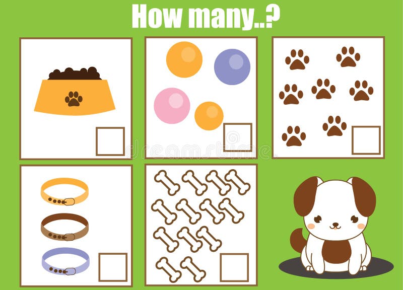 Counting Educational Children Game, Math Kids Activity. How Many ...
