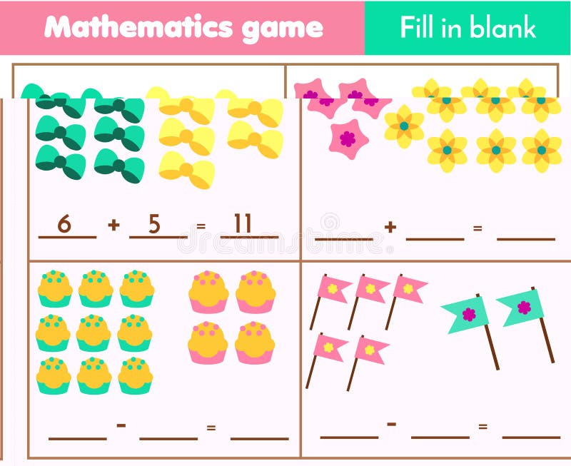 Counting Educational Children Game, Math Kids Activity. How Many ...