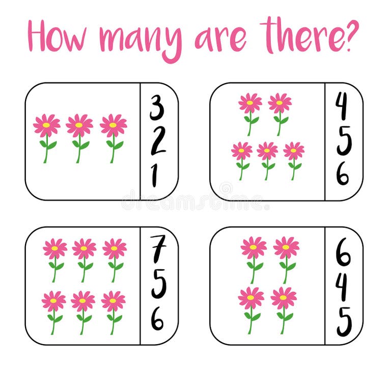 Counting Educational Math Children Game, Kids Activity Worksheet. How ...