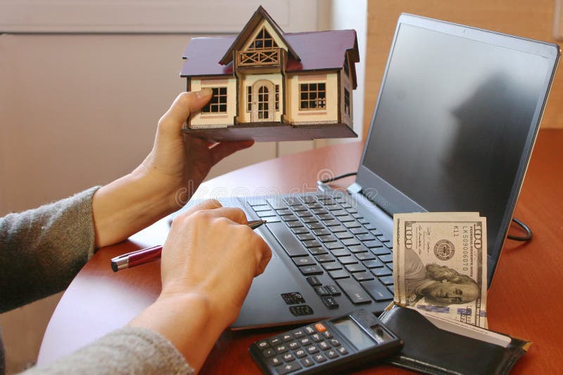 Counting Finance Using a Computer Stock Image - Image of expense ...