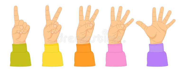 Counting with Fingers. Hand Gesturing, Arm Showing One, Two, Three ...