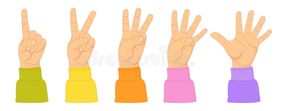 Counting with Fingers. Hand Gesturing, Arm Showing One, Two, Three ...