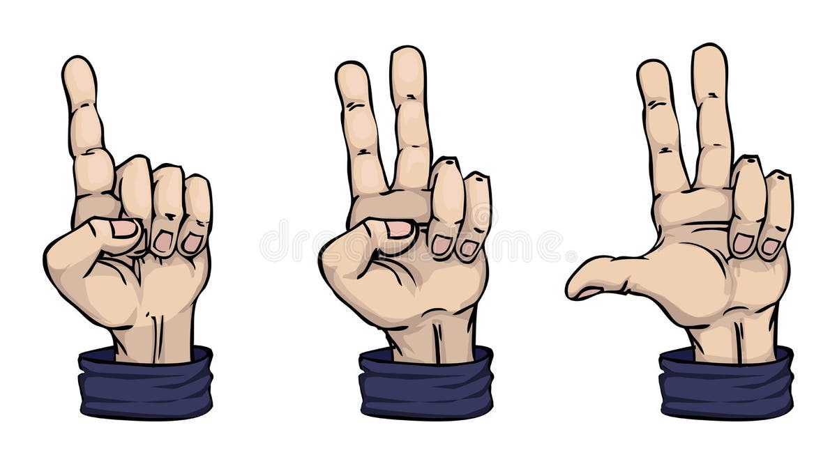 Hand Counting Three Fingers Stock Illustrations – 436 Hand Counting ...