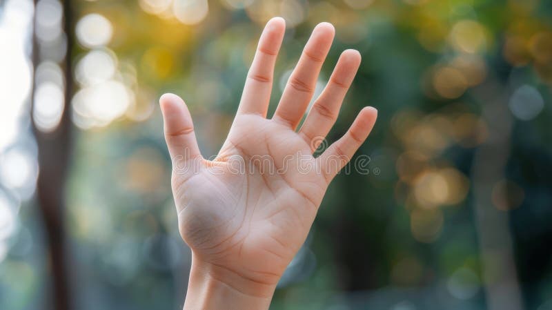 Counting Five Hands by a Woman Stock Image - Image of symbol, woman ...
