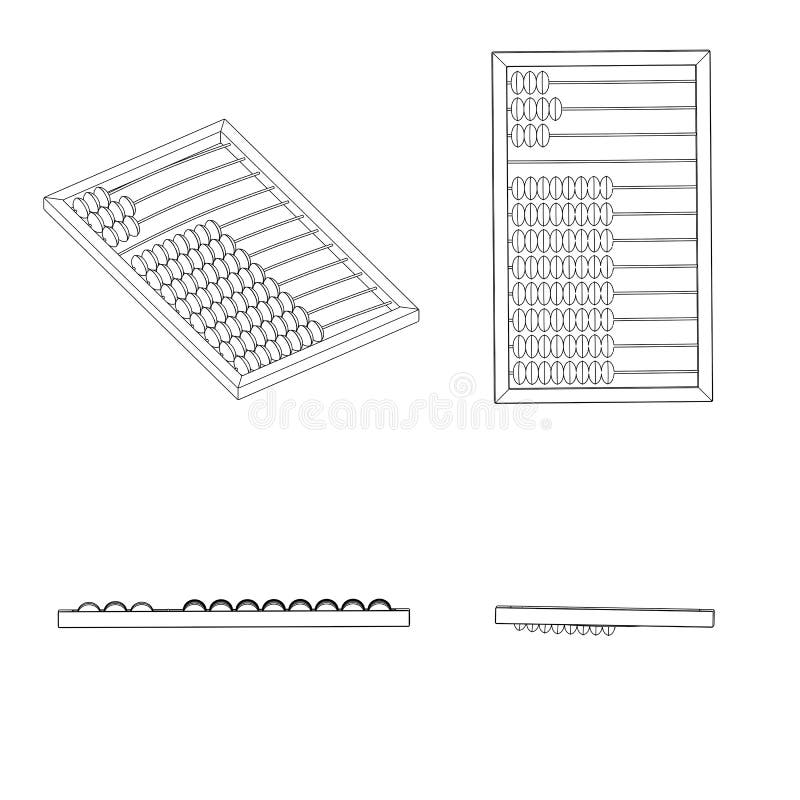 Counting Frame or Abacus Outline Stock Illustration - Illustration of ...