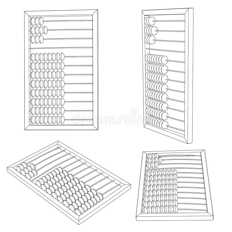 Counting Frame or Abacus Outline Stock Illustration - Illustration of ...