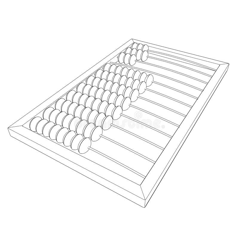 Counting Frame or Abacus Outline Stock Illustration - Illustration of ...