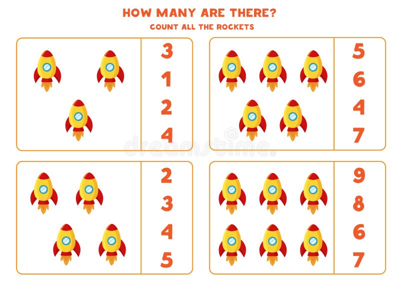 Counting Game with Cartoon Potatoes. Math Worksheet. Stock Vector ...