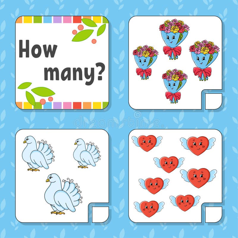 Counting Game For Children. Happy Characters. Learning Mathematics. How ...